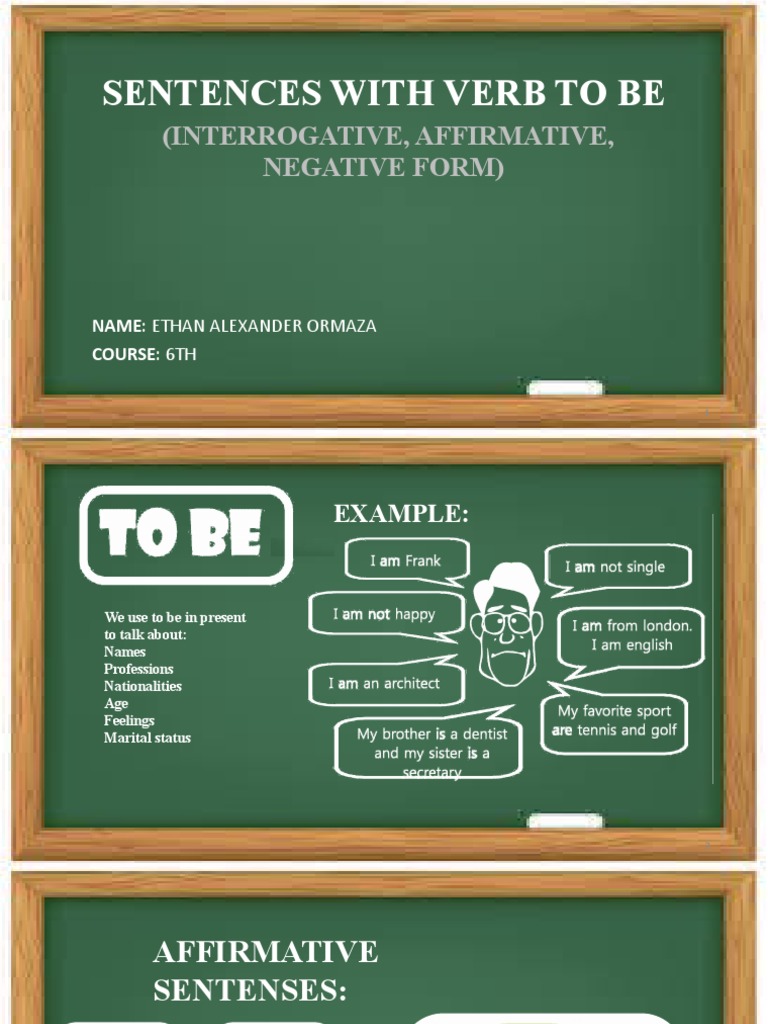 Sentences With Verb To Be | PDF