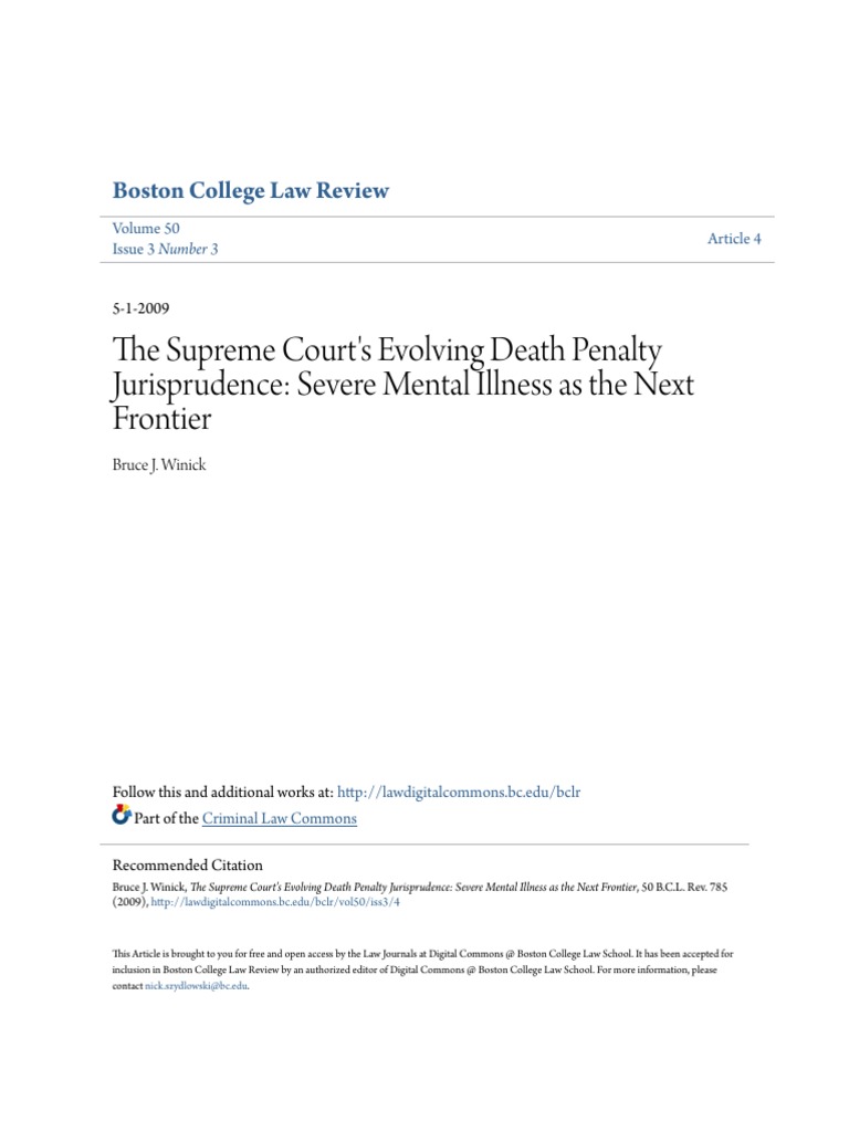 The Supreme Courts Evolving Death Penalty Jurisprudence - Severe | PDF ...