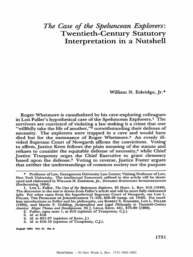 Speluncean Explorers | PDF | Statutory Interpretation | Jurisprudence