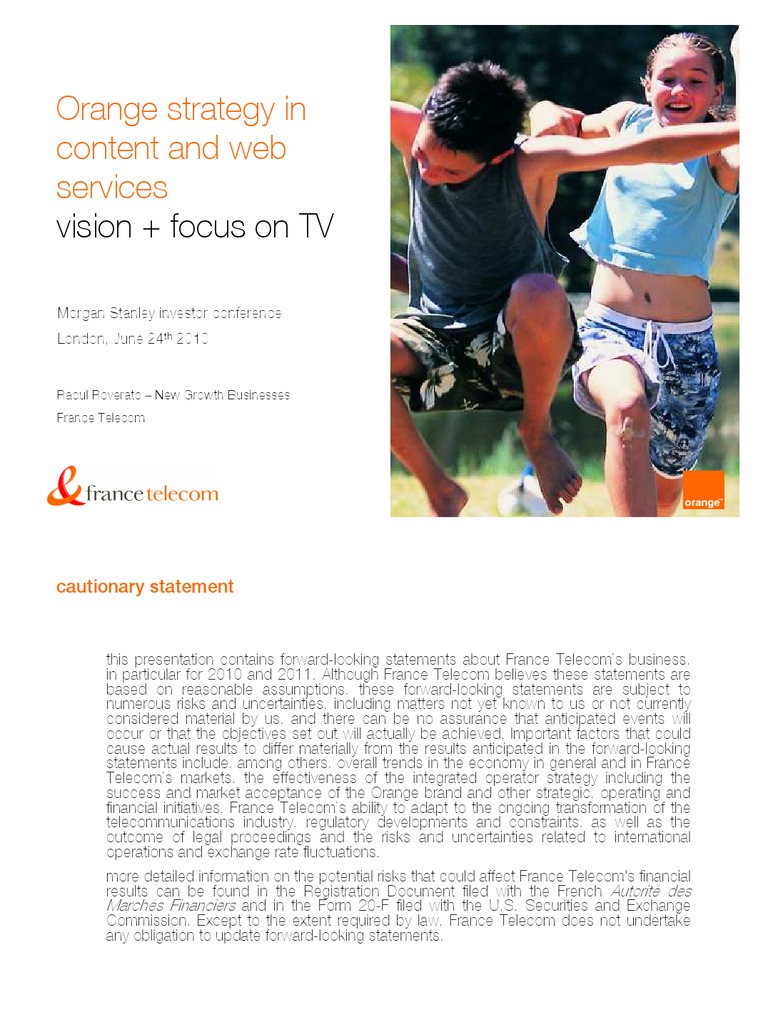 Orange Strategy in Content and Web Services: Vision + Focus On TV | PDF ...