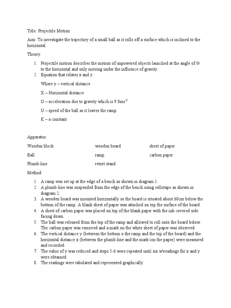 Projectile Motion Trajectory | PDF | Classical Mechanics | Physical Sciences