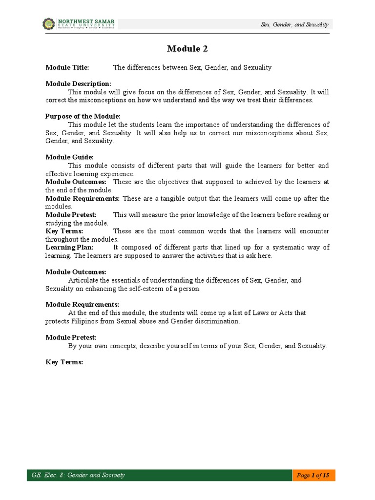 Gender and Society Module 2 | PDF | Gender | Gender Studies