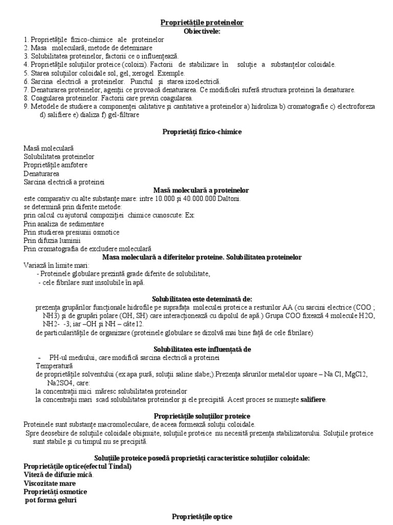Proprietati Proteine | PDF