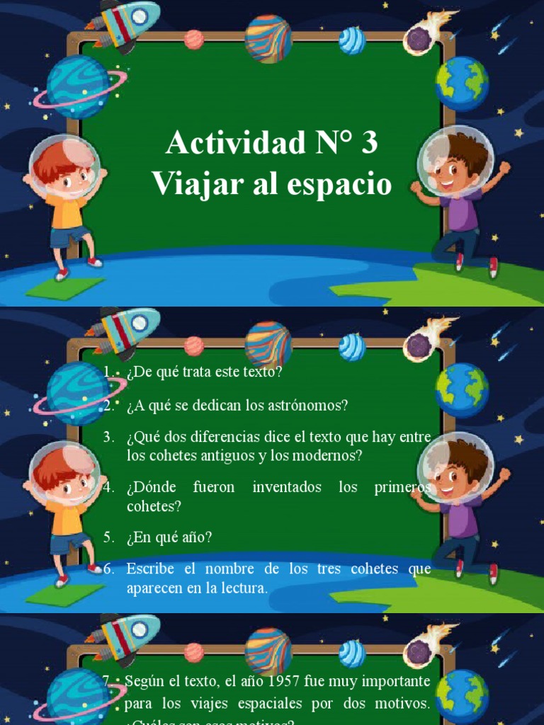 Viajar en El Espacio 5° | PDF