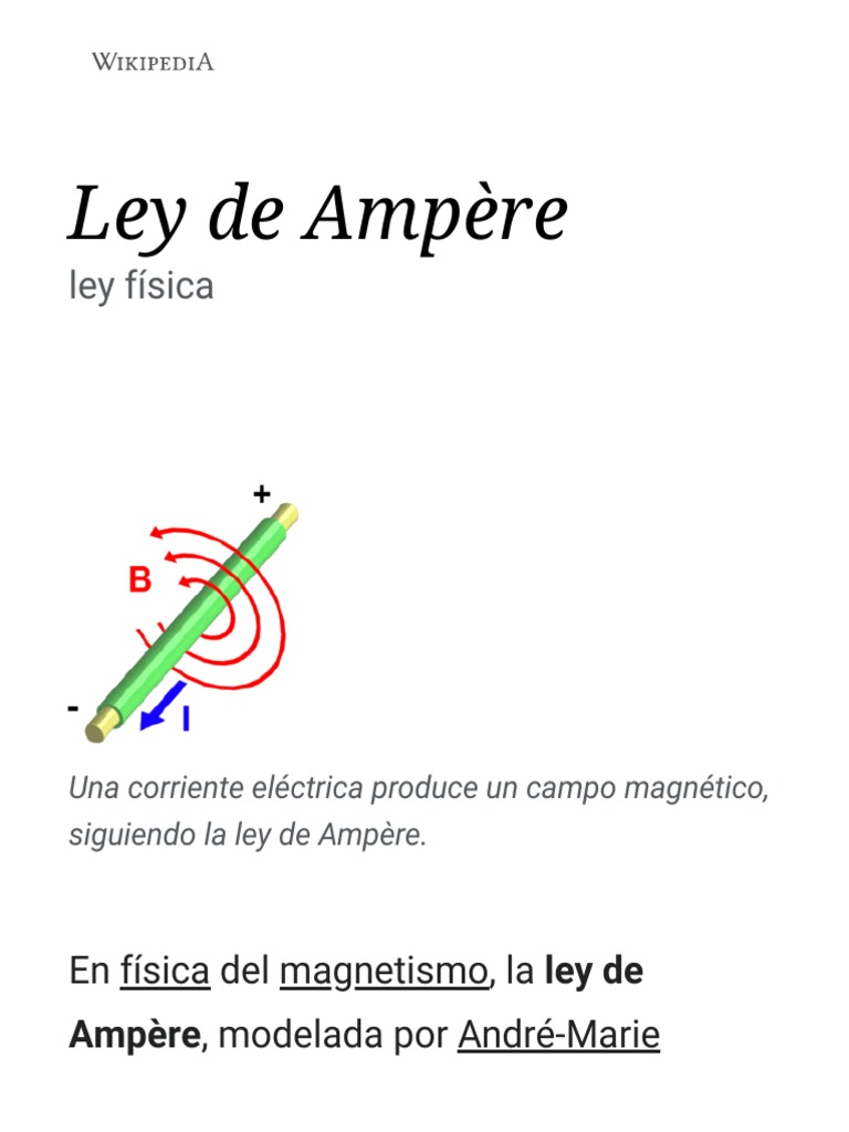 Ley de Ampère - Wikipedia, La Enciclopedia Libre | PDF | Filosofía natural | Objetos matemáticos
