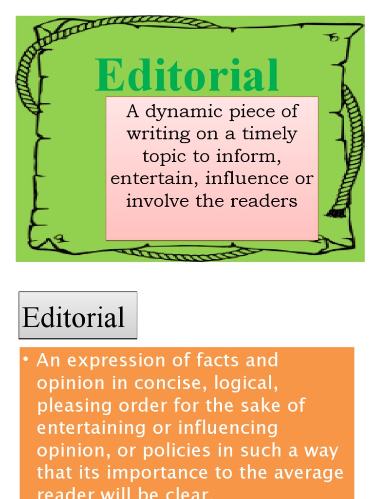 Editorial Writing | PDF | Writers | Opinion