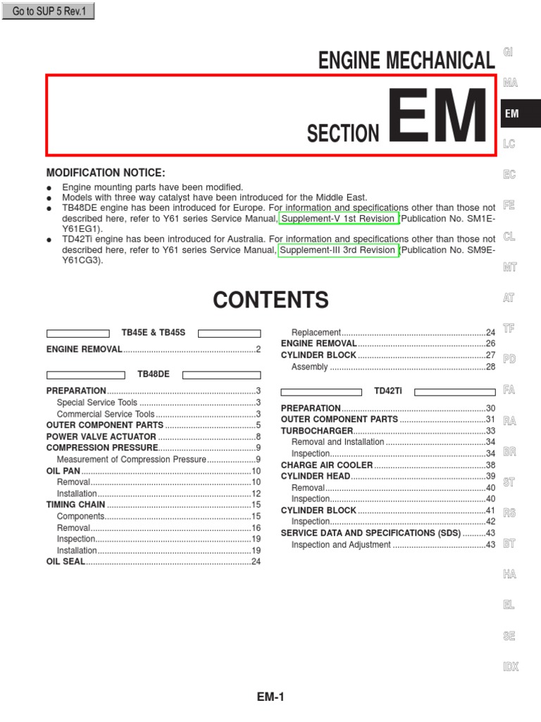 Engine Mechanical: Modification Notice | Download Free PDF | Ignition ...