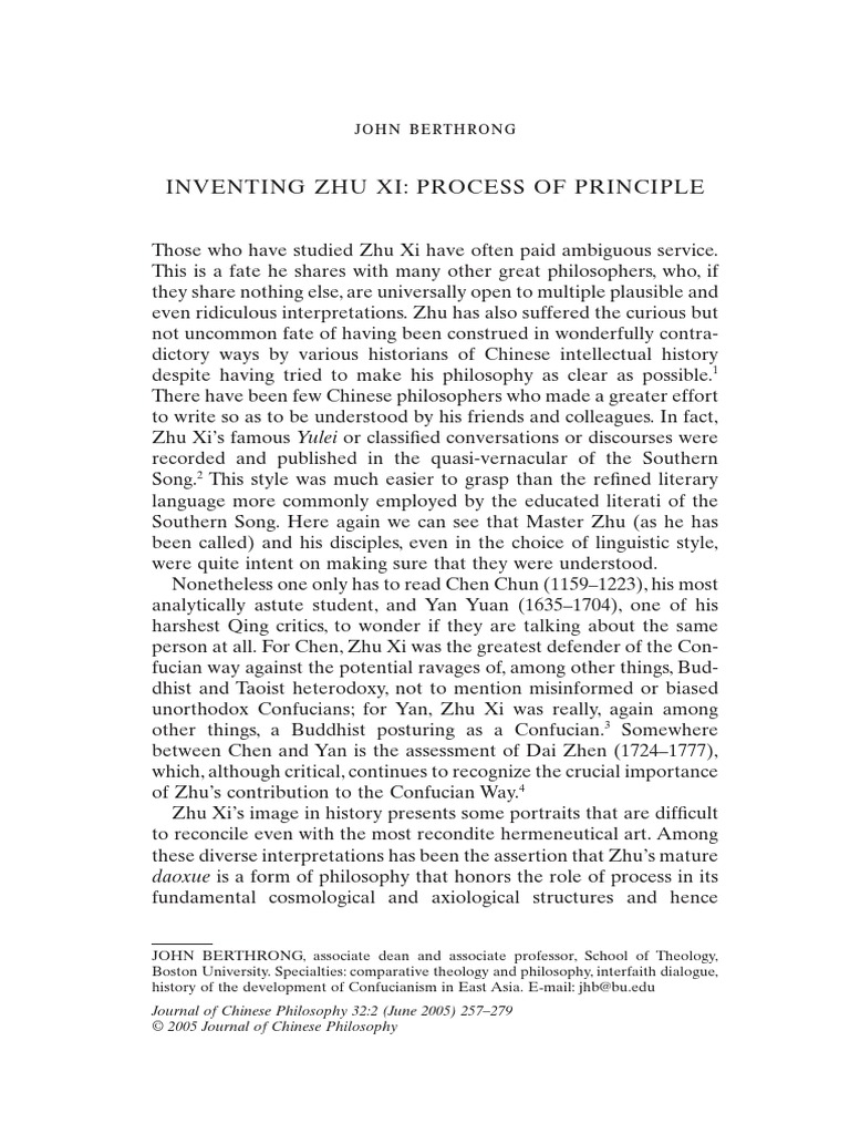 Zhu Xi, Principle (LI) | PDF | Confucianism | Chinese Philosophy