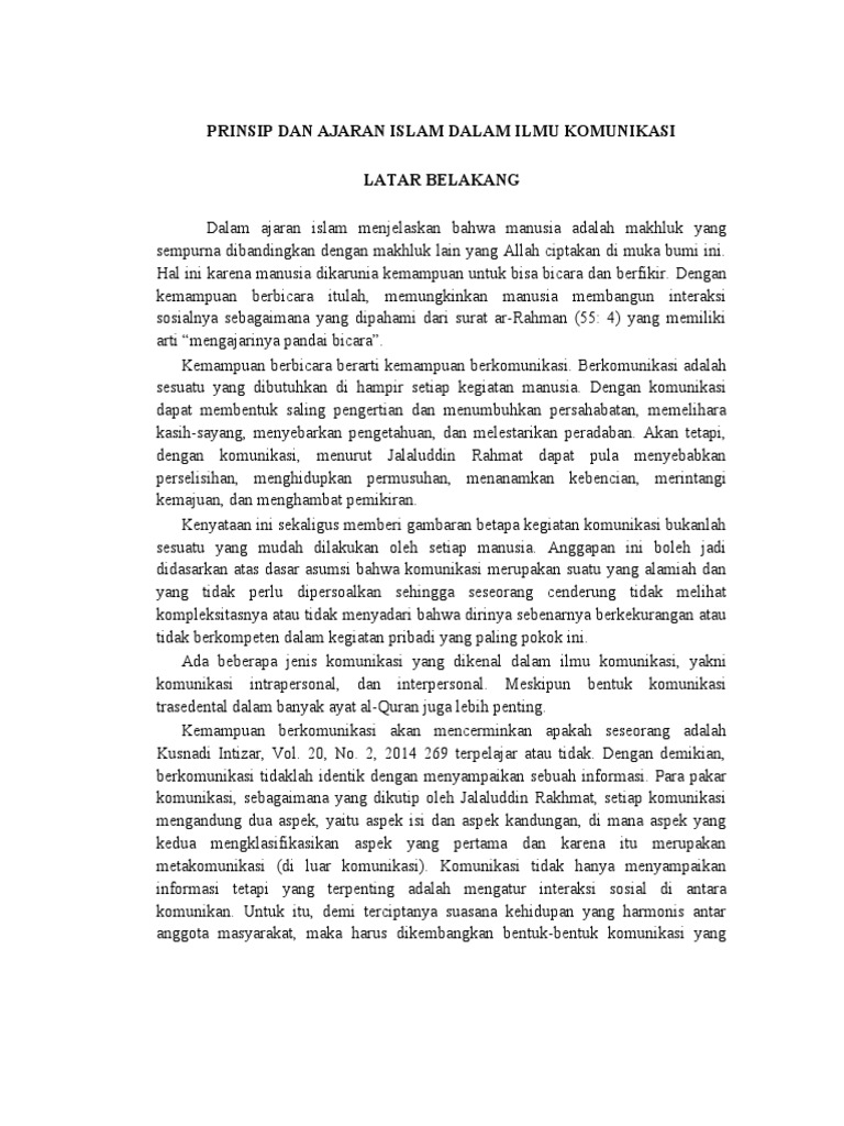 Kel 3 - Prinsip & Ajaran Islam Dalam Ilmu Komunikasi | PDF Kel 3 - Prinsip & Ajaran Islam Dalam Ilmu Komunikasi | PDF