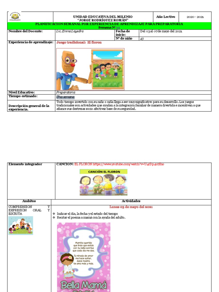 Enma SEMANA 35 Juego Tradicional El Floron | PDF