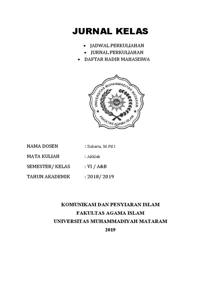 Cover Jurnal Kelas Pdf