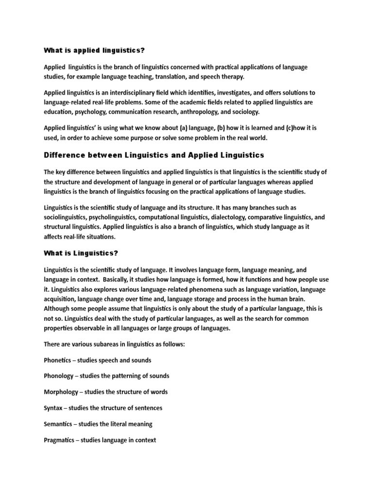 History of Applied Linguistics | PDF | Applied Linguistics | Linguistics