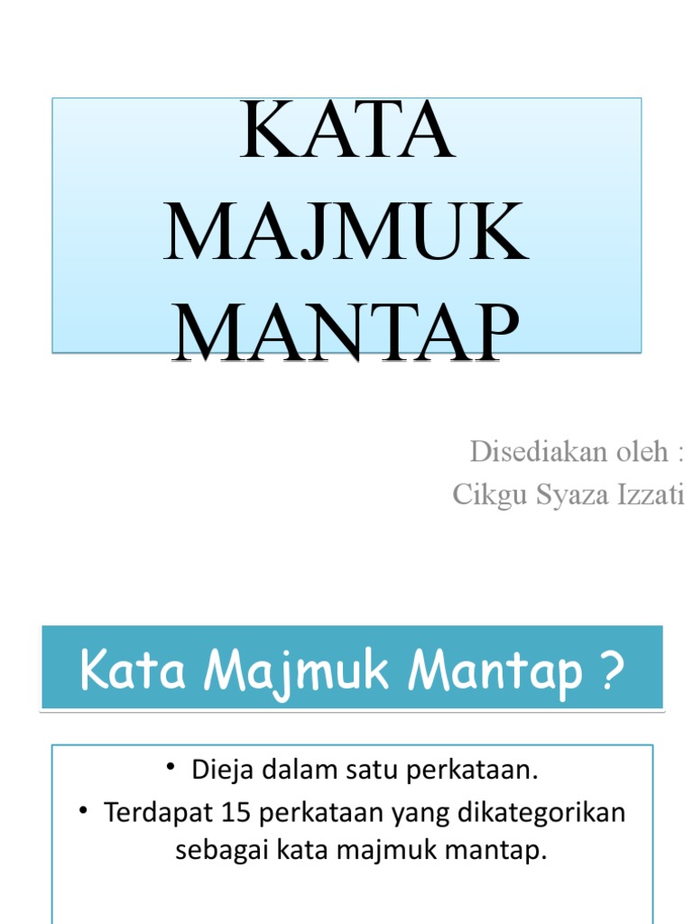 Kata Majmuk Mantap | PDF