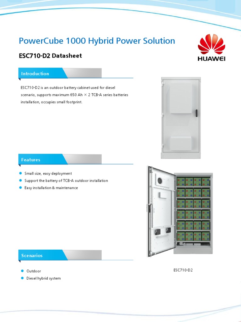 Powercube 1000 Hybrid Power Solution: Esc710-D2 Datasheet | PDF ...