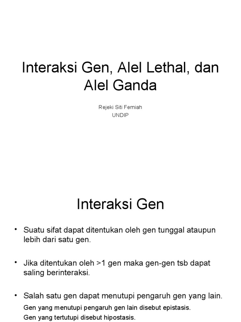Interaksi Gen dan Alel Lethal | PDF | Sains & Matematika