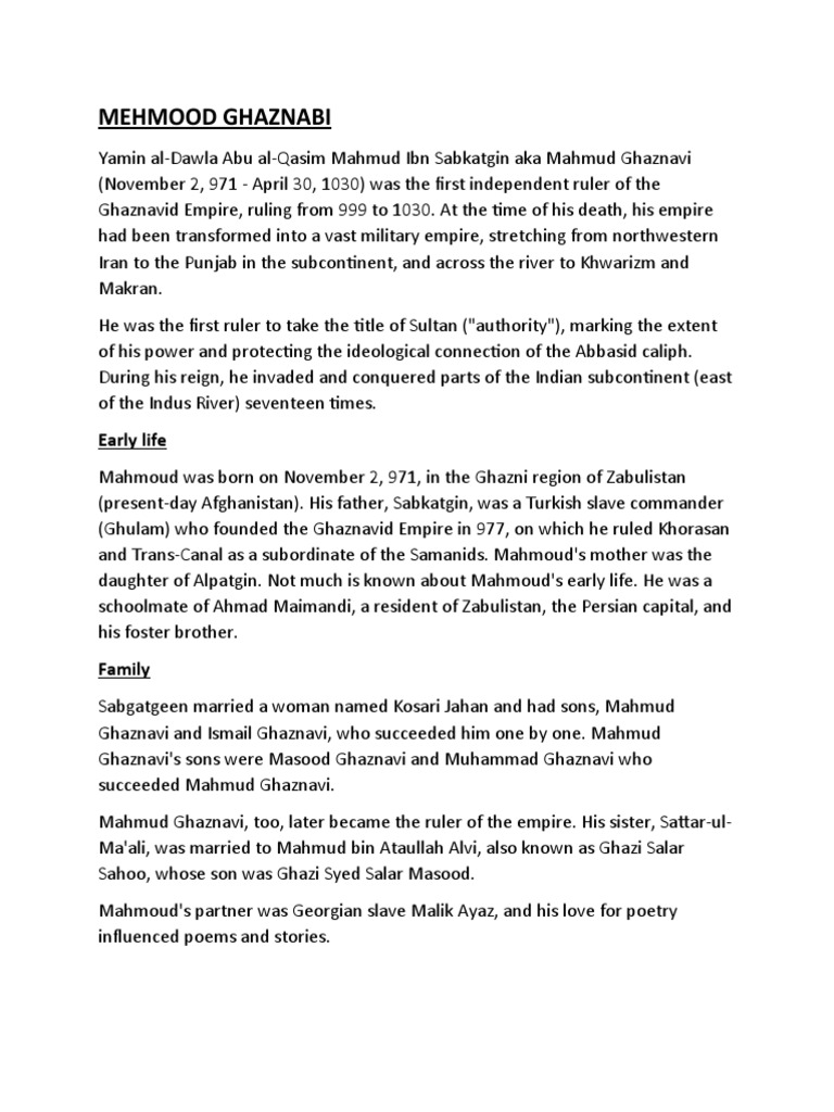 The Military Conquests and Vast Empire of Sultan Mahmud Ghaznavi: The ...