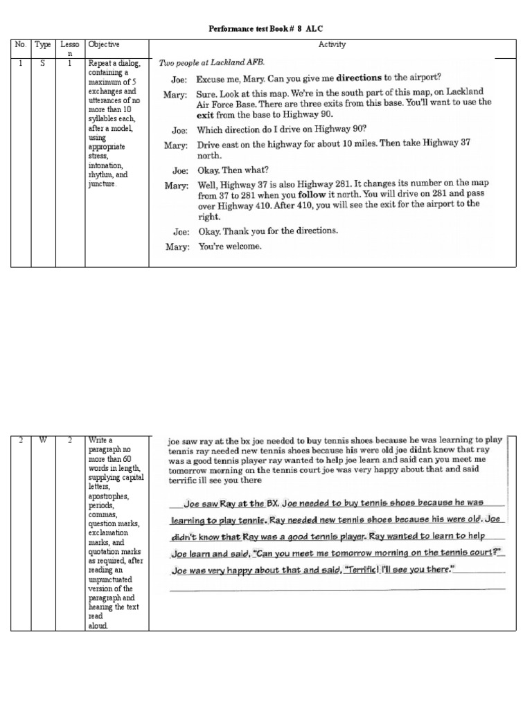 ALC Performance Test Book #8 | PDF | Language Arts & Discipline