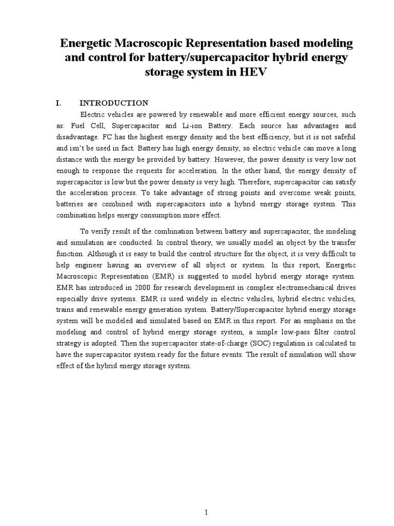 Energetic Macroscopic Representation Based Modeling and Control For ...