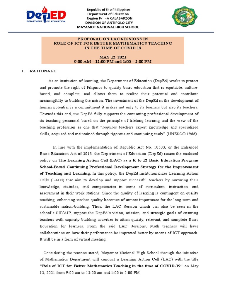 LAC-2 - Role of ICT For Better Mathematics Teaching in The Time of ...