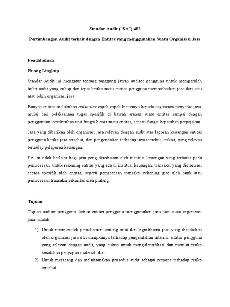 Sa 402 | PDF | Pengelolaan Keuangan & Uang