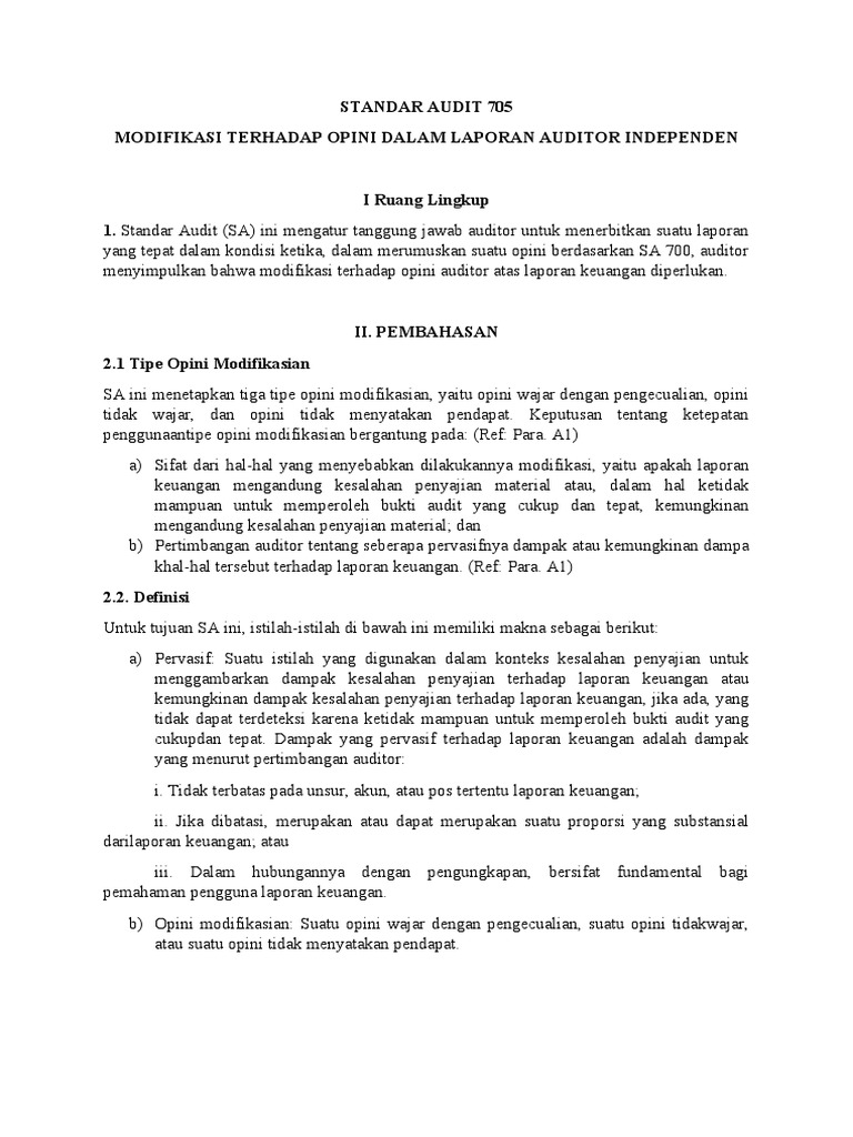 SA 705 Opini Auditor | PDF