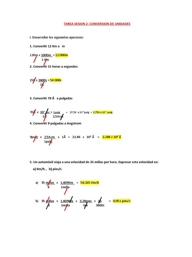Tarea Sesion 2 Ejercicios de Conversion. | PDF