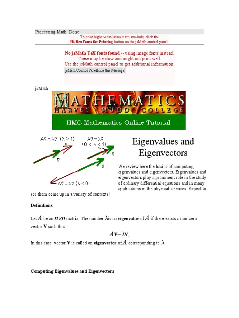 Eigenvalues and e I Gen Vectors | PDF | Eigenvalues And Eigenvectors | Operator Theory