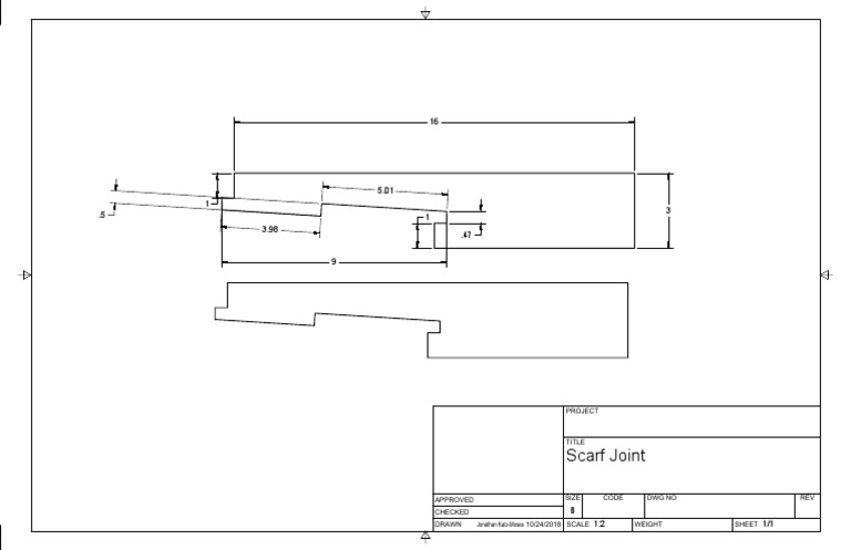 Scarf Joint Drawing v1 | PDF