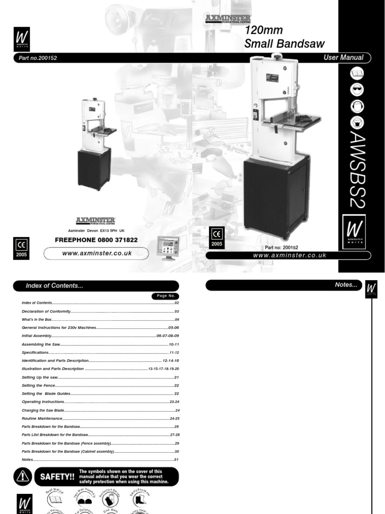 Axminster AWSBS Manual | PDF | Nut (Hardware) | Screw