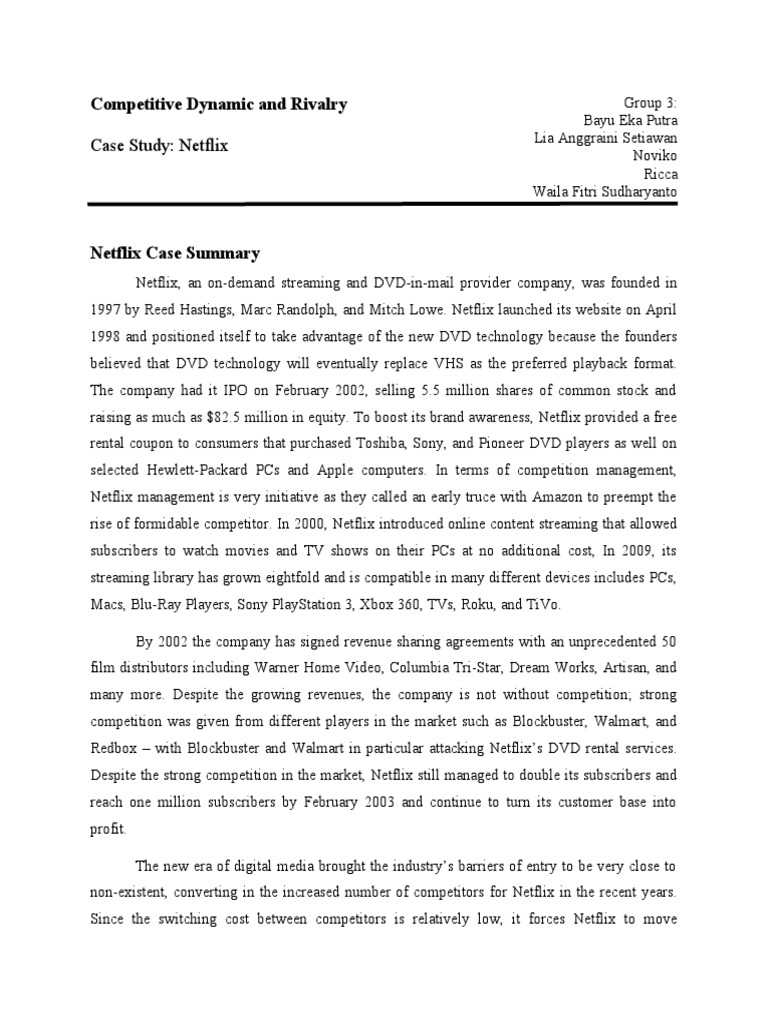 Netflix Case Analysis | PDF | Netflix | Streaming Media