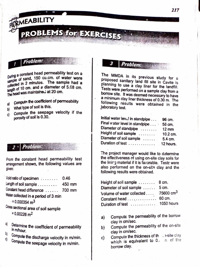 Geo Exercise | PDF | Soil Mechanics | Civil Engineering