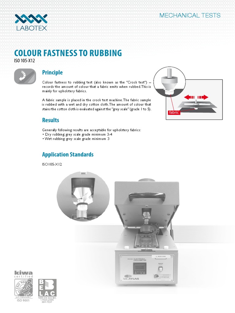 Colour Fastness To Rubbing: Principle | PDF