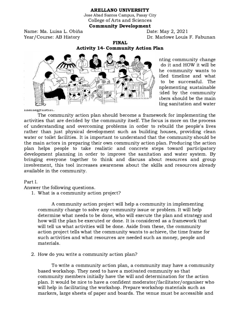 Activity 14 - Community Action Plan | Download Free PDF | Community ...