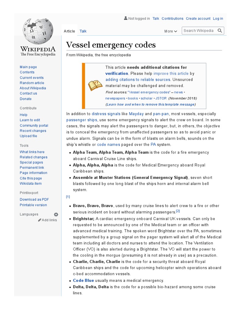 Vessel Emergency Codes: Verification Adding Citations To Reliable ...