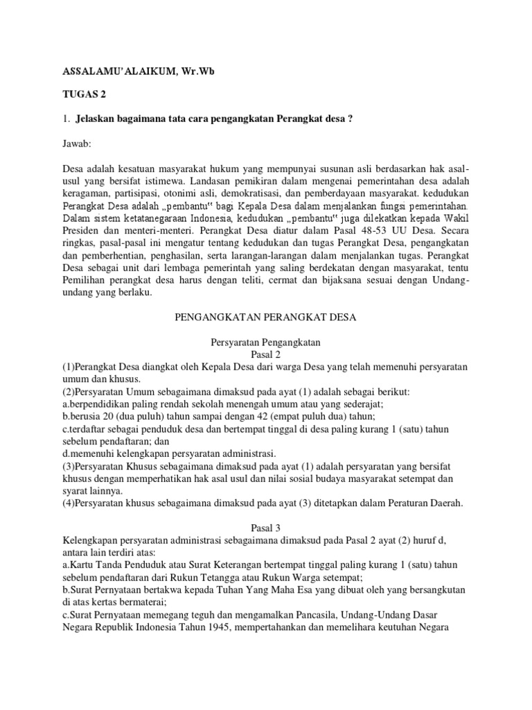 Tugas 2 Administrasi Pemerintahan Desa 11 Pdf 