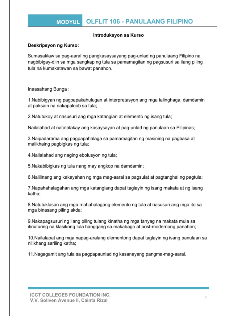 Deskripsiyon NG Kurso | PDF