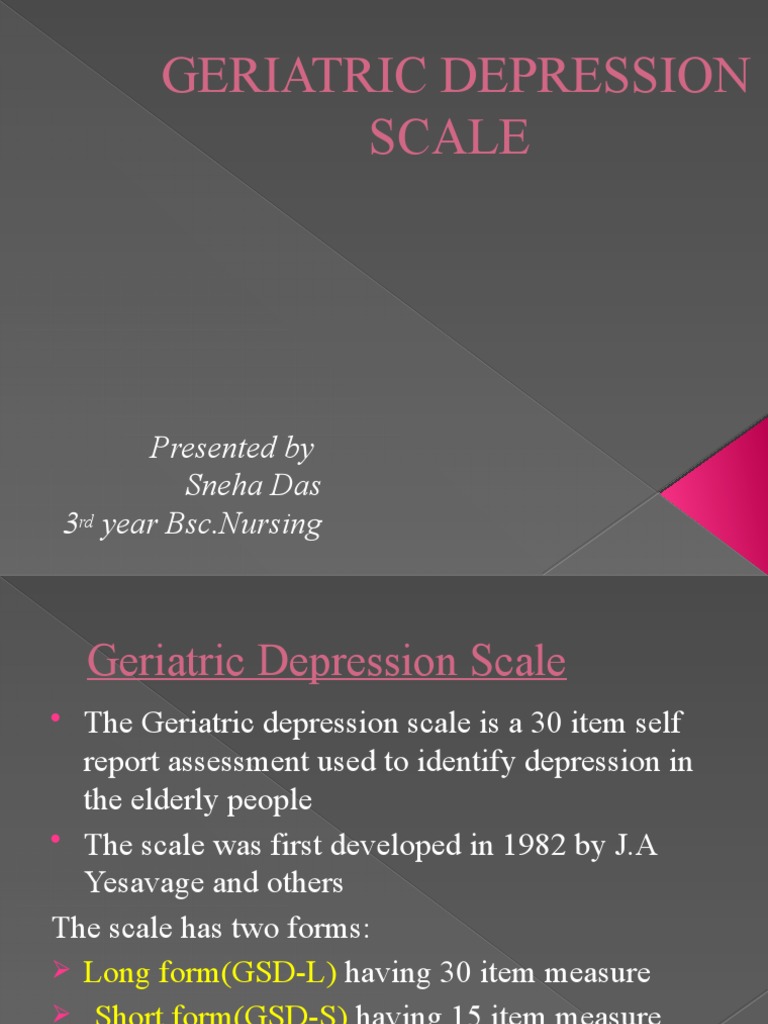 Geriatric Depression Scale | PDF | Geriatrics | Depression (Mood)