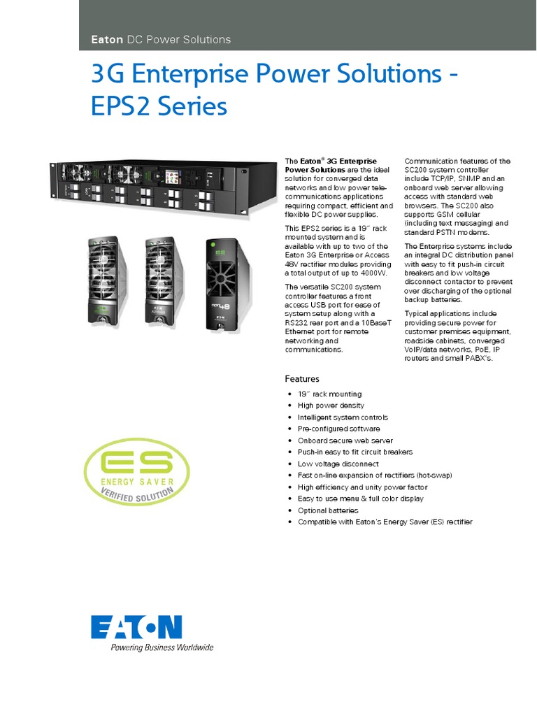 3G Enterprise Power Solutions - EPS2 Series | PDF | Rectifier | Direct ...