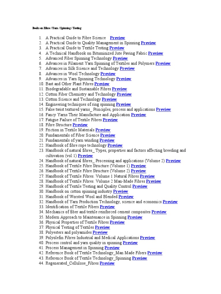 Comprehensive Textile Science Resources | PDF | Textiles | Yarn