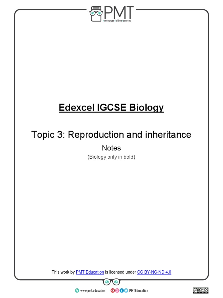 IGCSE Biology: Reproduction & Inheritance | PDF | Allele | Dominance ...