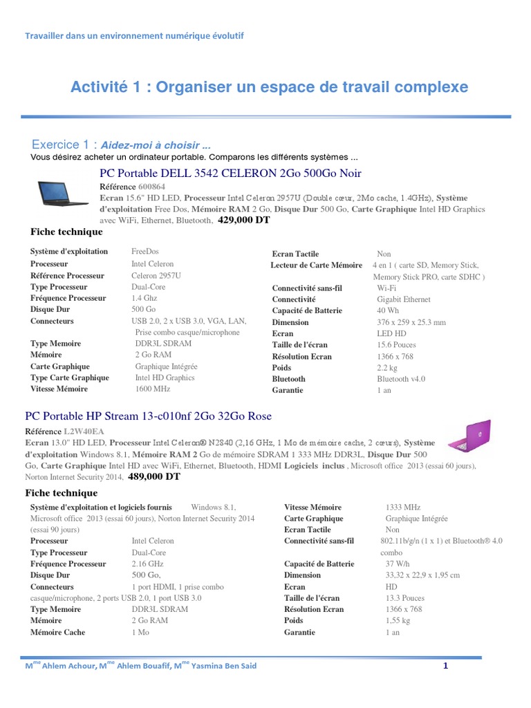 Activité 1 | PDF | USB | Ordinateur portable