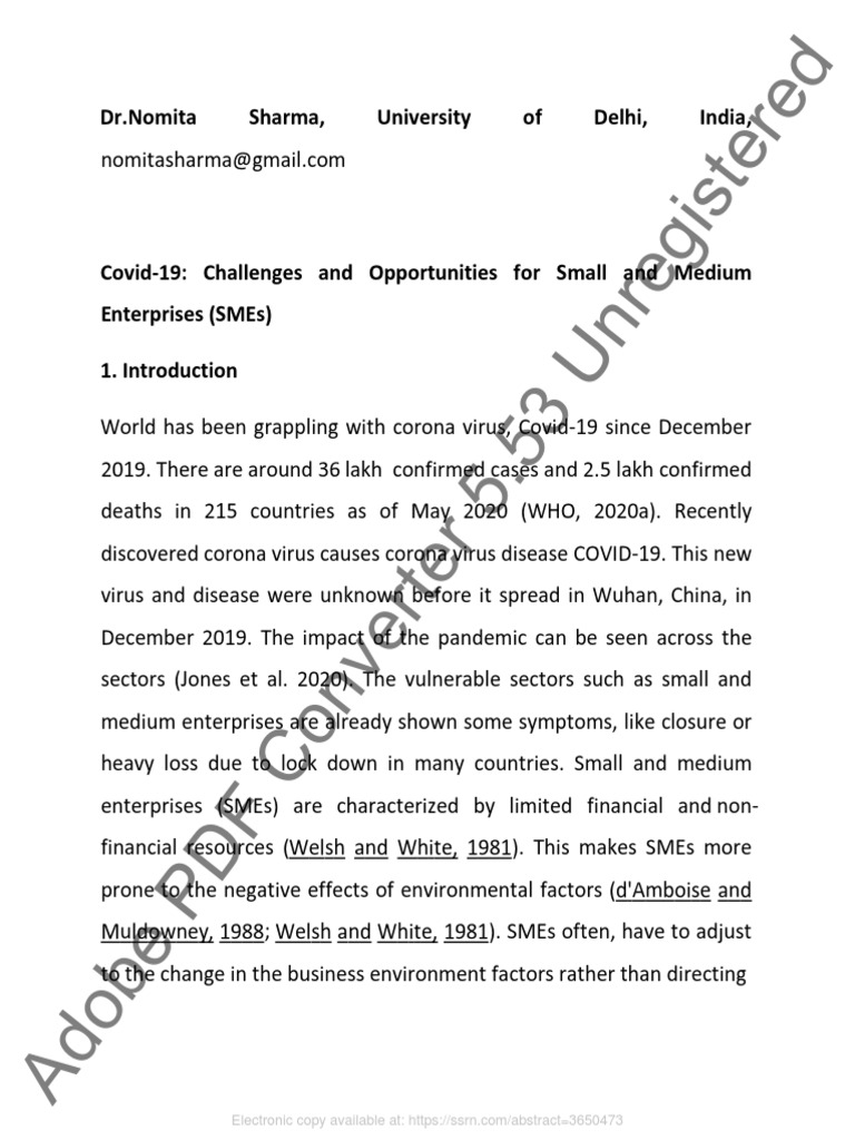 Smes Strategy Survival During Pandemic 10 | PDF | Small And Medium ...