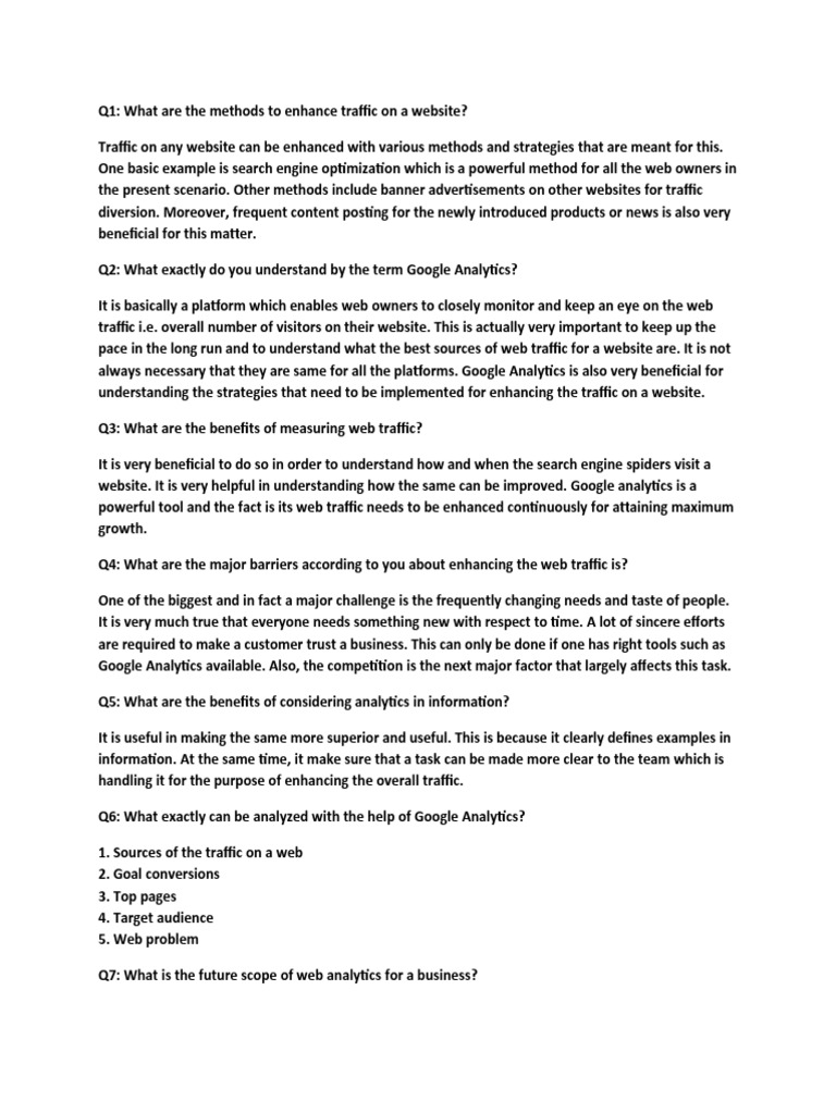 Google Analytics Interview Questions | PDF | Search Engine Optimization ...