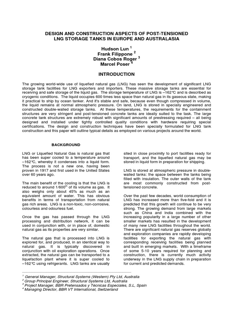 LNG Storage Tank Design Insights | PDF | Prestressed Concrete ...