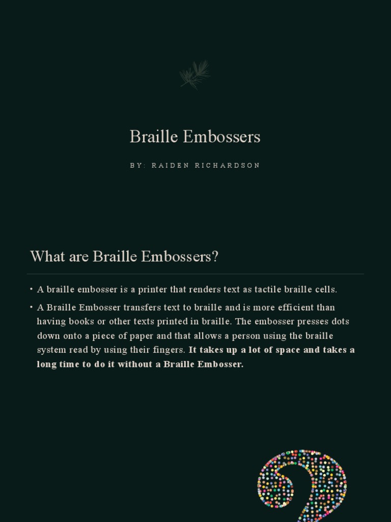 Understanding Braille Embossers | PDF | Computers