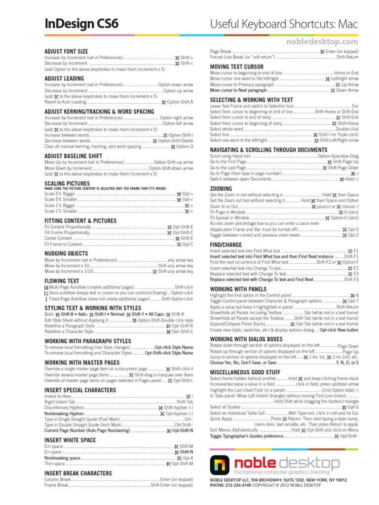 Indesign Cs6 Shortcuts Mac | PDF | Computer Keyboard | Text