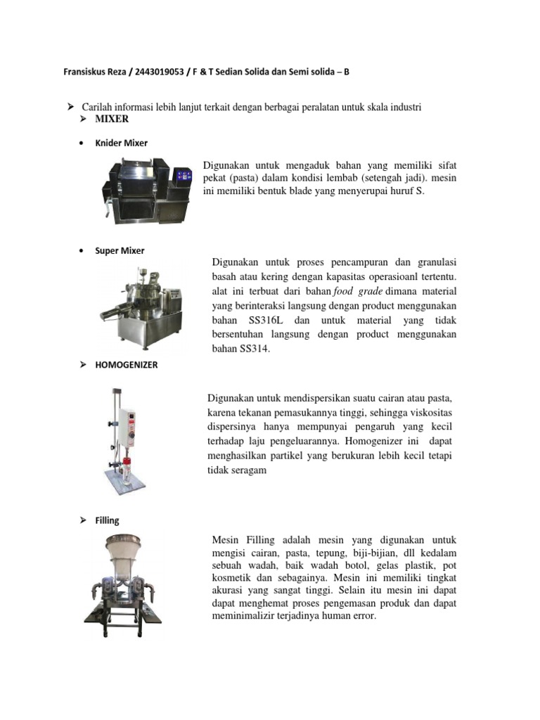 Alat Mixing dan Homogenizer Industri | PDF