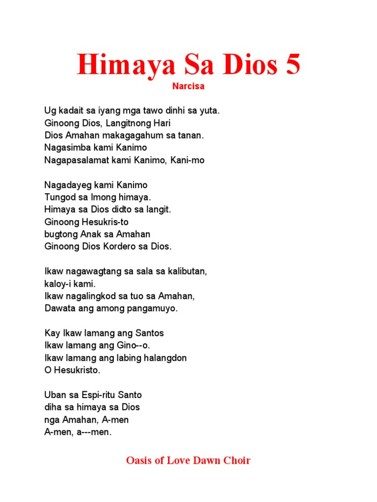 Himaya Sa Dios 5 Narcisa | PDF