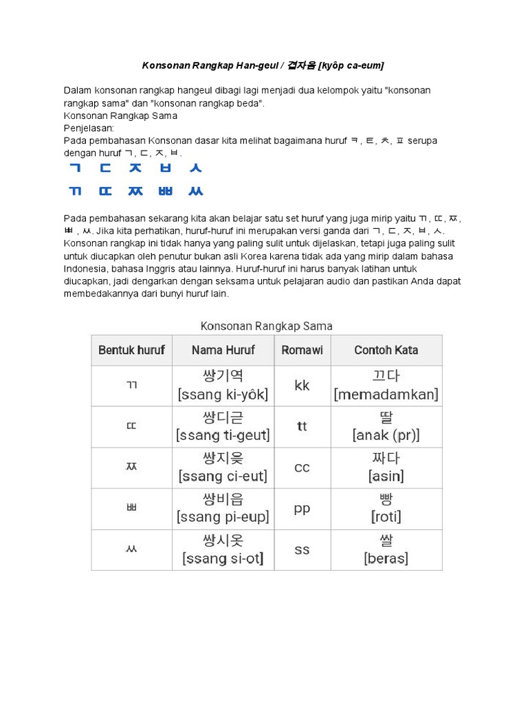 Konsonan Rangkap | PDF