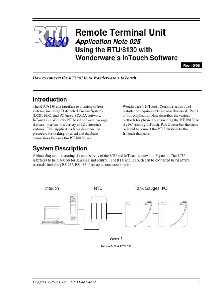 Remote Terminal Unit: Application Note 025 Using The Rtu/8130 With ...